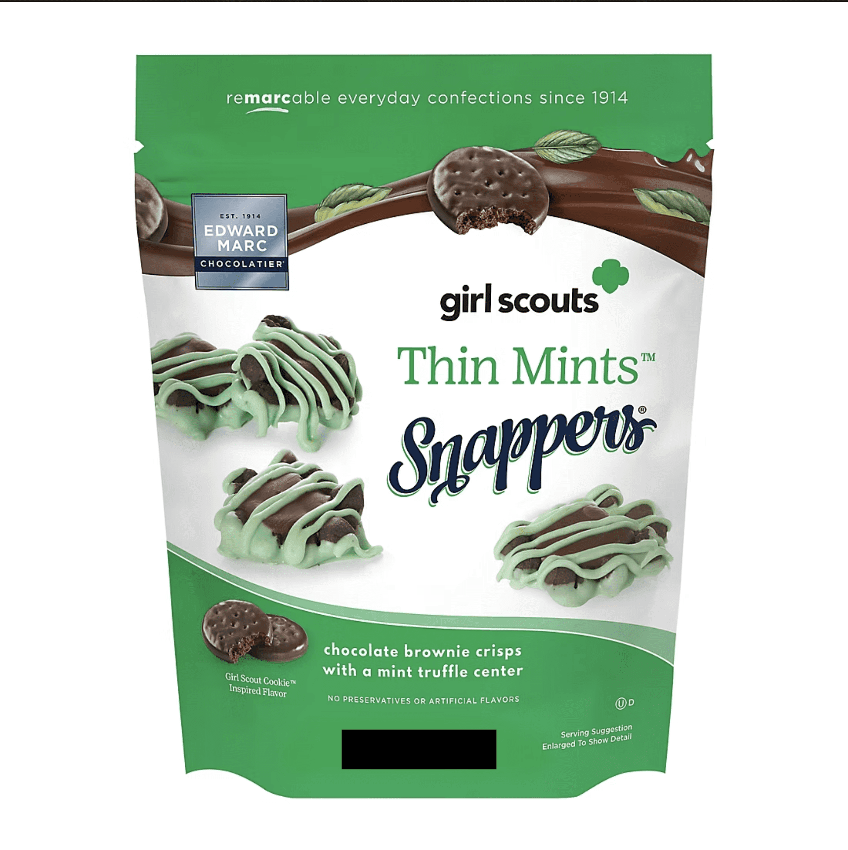 Girl Scouts Thin Mints Cluster, Mint Treats, Edward Marc Chocolatier, 6 oz - Walmart.com