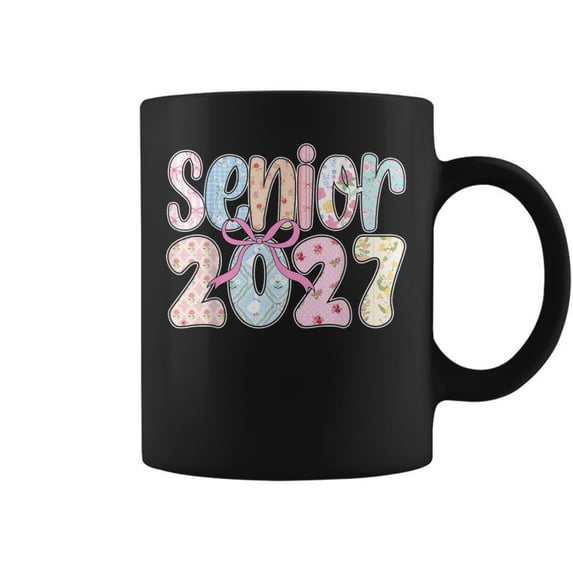 Girl Senior 2027 Class Of 2027 Coquette Bow Graduation Grad Coffee Mugs ...