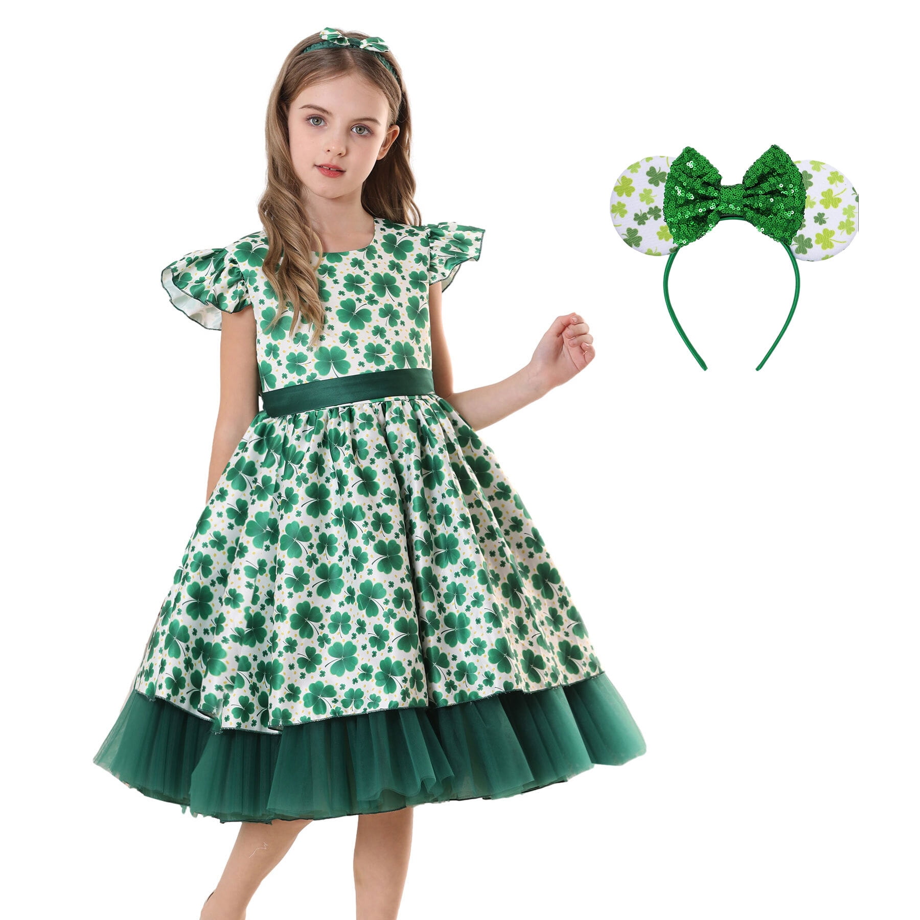 Girl Shamrock Princess Dress St Patricks Day Costume Outfits, Size for ...