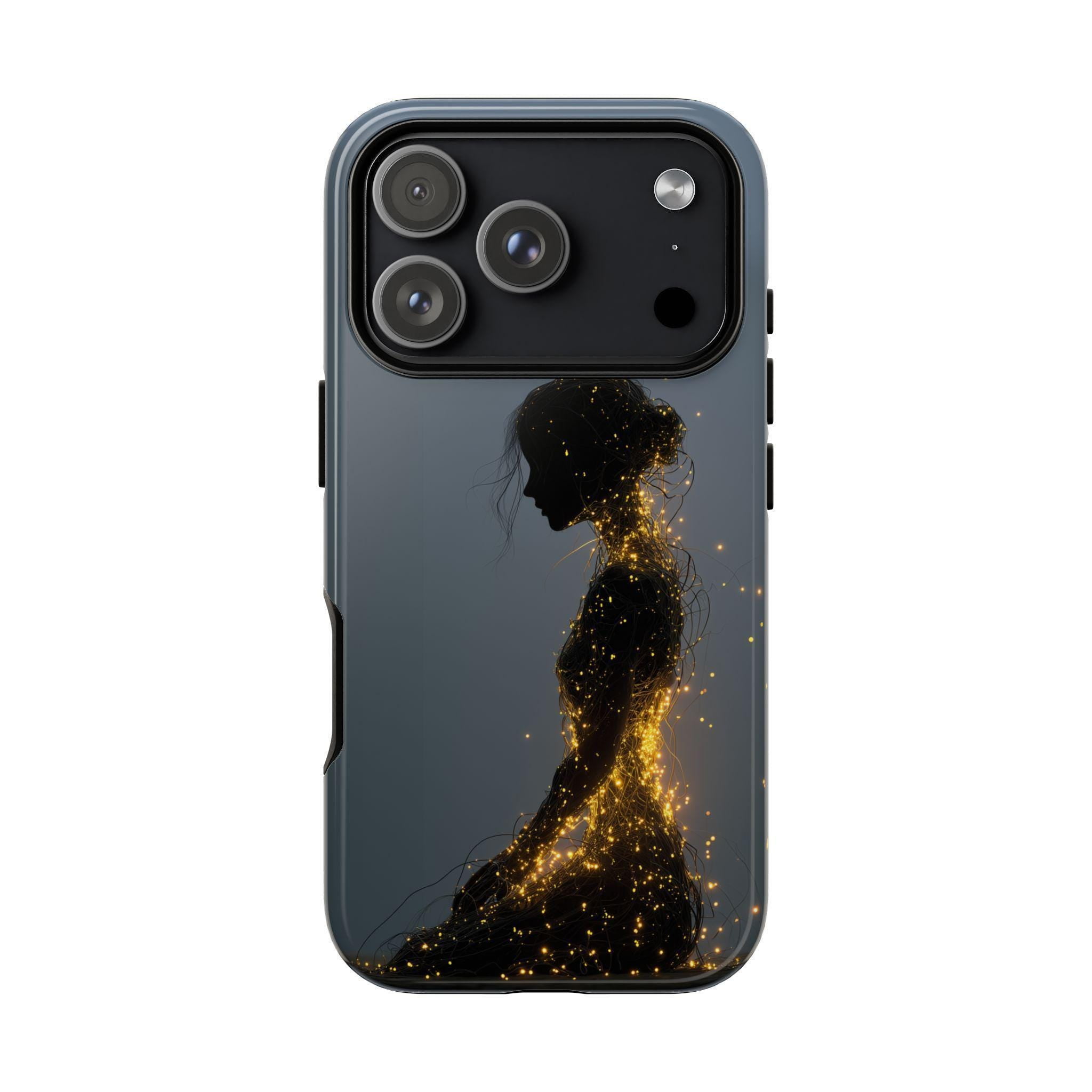 Girl Silhouette Tangled Light Vines Dreamy Glow Phone Case with iPhone ...