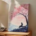 Girl Silhouette Under Cherry Blossom Tree Minimalist Japanese ...