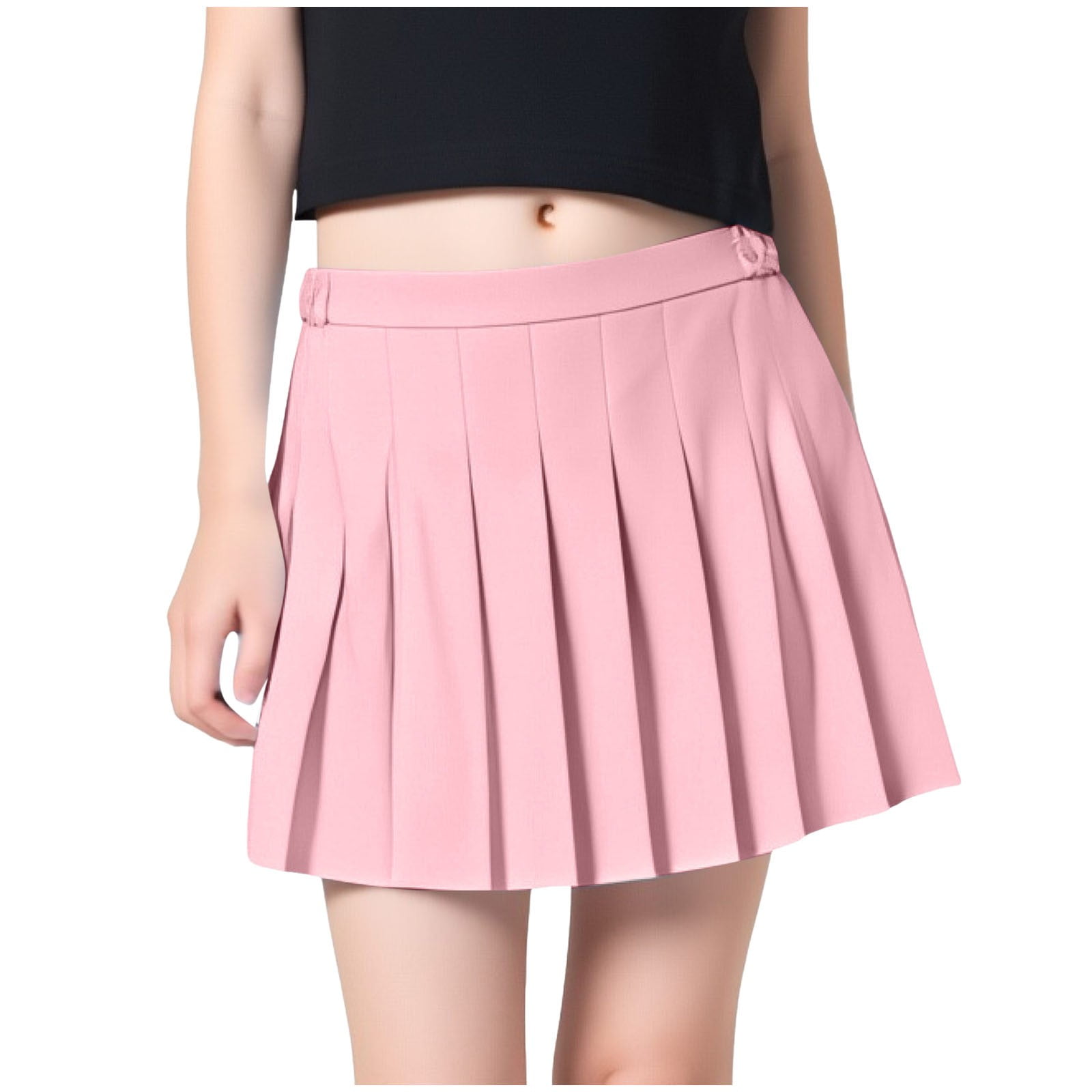 Girl Skirt Casual Mini Flare Plain Tennis Skirt Stretch Waist Skater ...