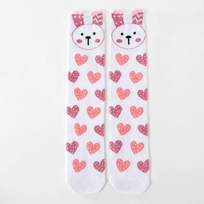 Girl Socks 3-12 Years Old Cotton Knee High Socks Lovely Long Children's ...