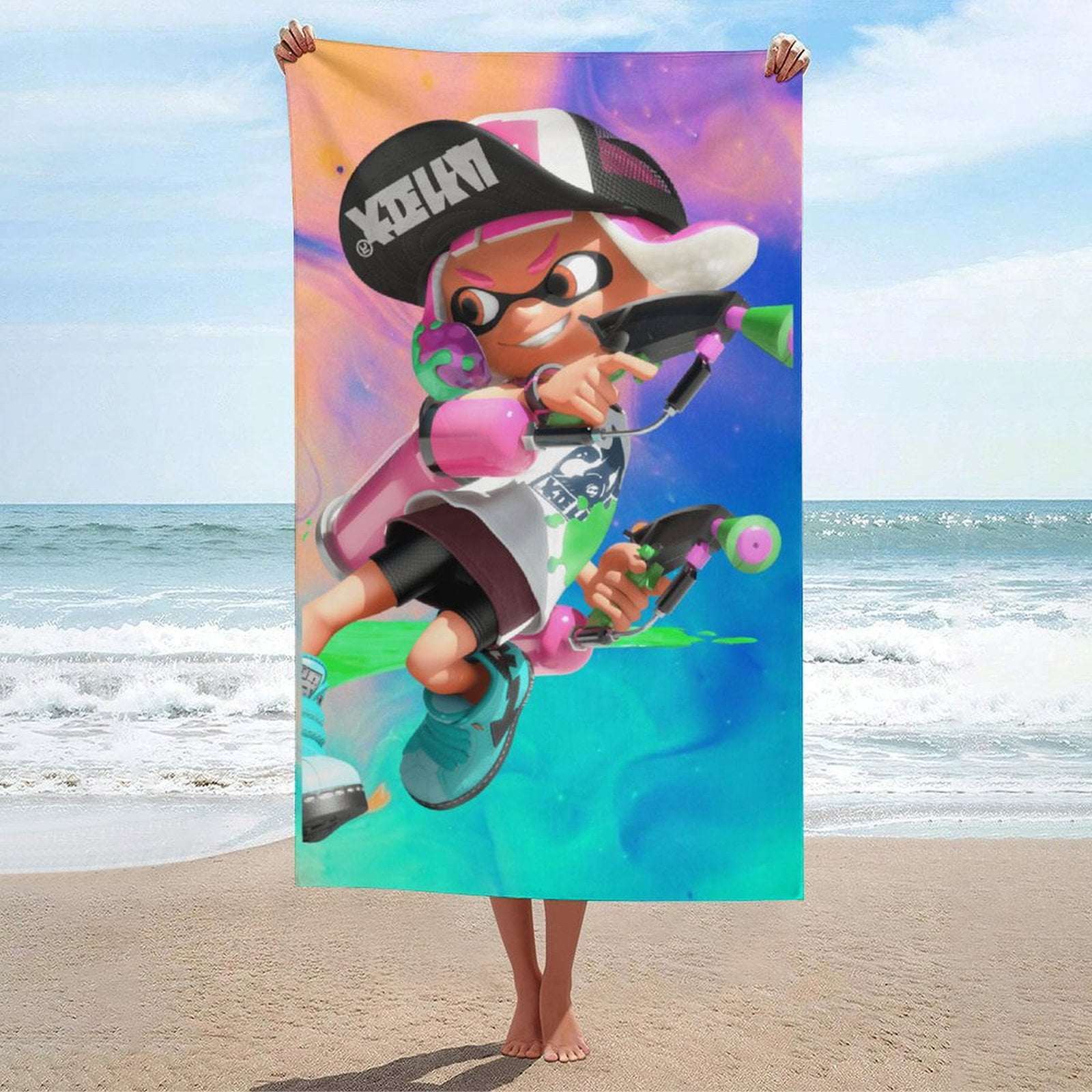 Girl Splatoon Squid Game Quick-Dry Beach Towel Microfiber Soft ...