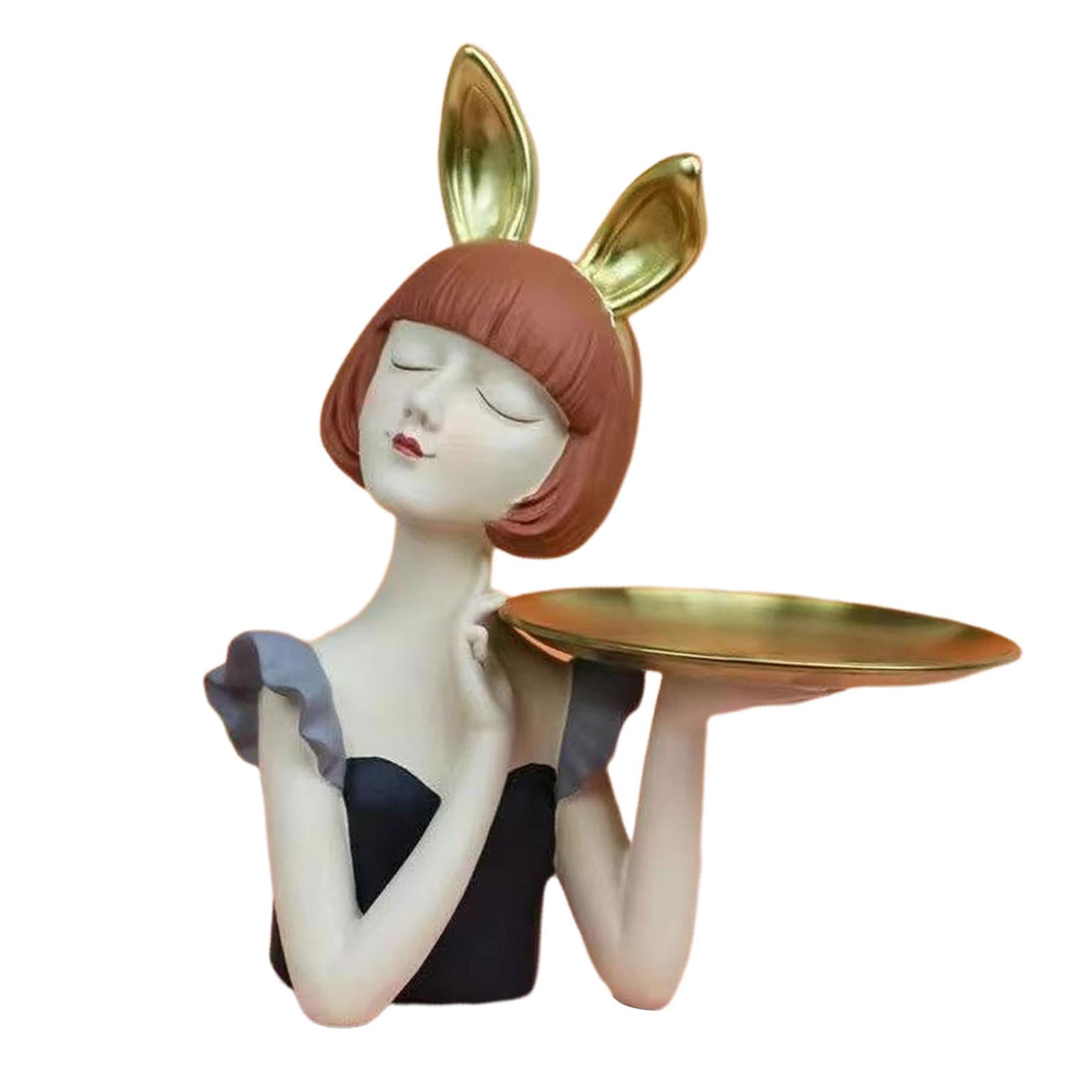 Girl Statue Storage Tray, Girl Figurine Phone Candy Jewelry Tray ...