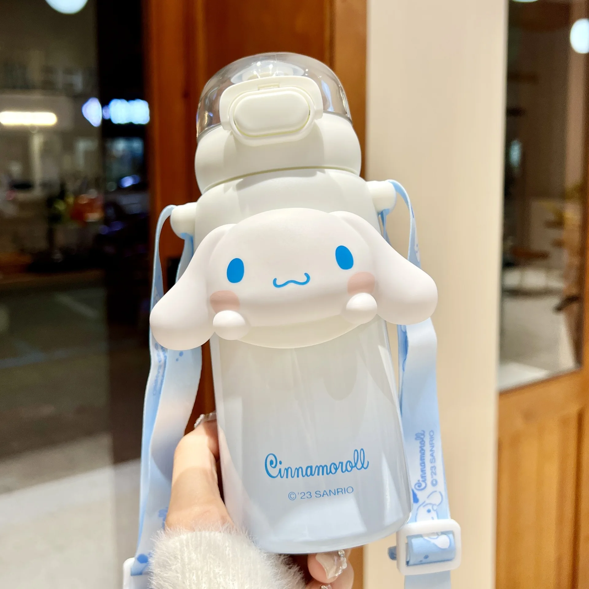 Girl Straw Kettle Crossbody Stainless Steel Kawaii 500ml Sanrio Kuromi ...