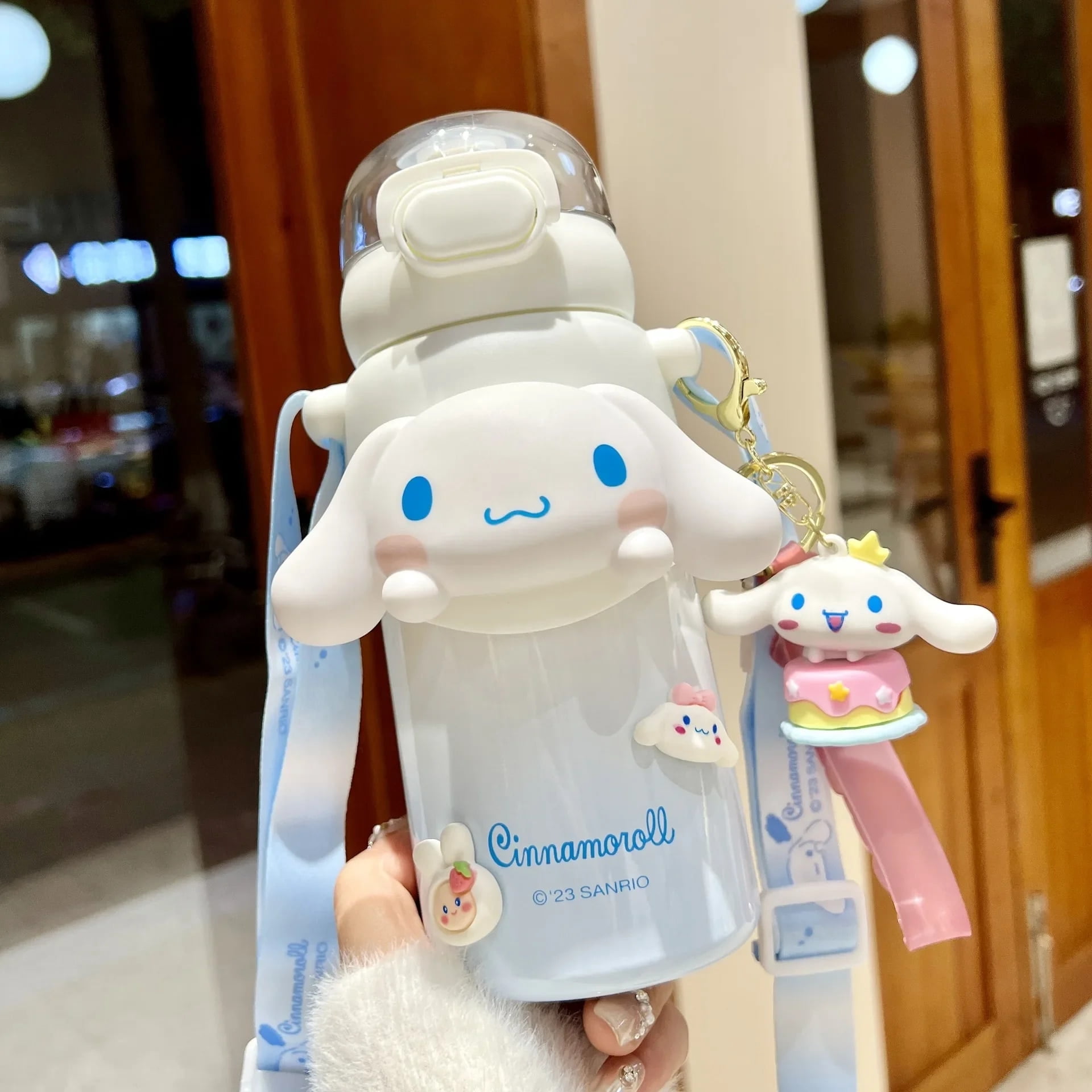 Girl Straw Kettle Crossbody Stainless Steel Kawaii 500ml Sanrio Kuromi ...