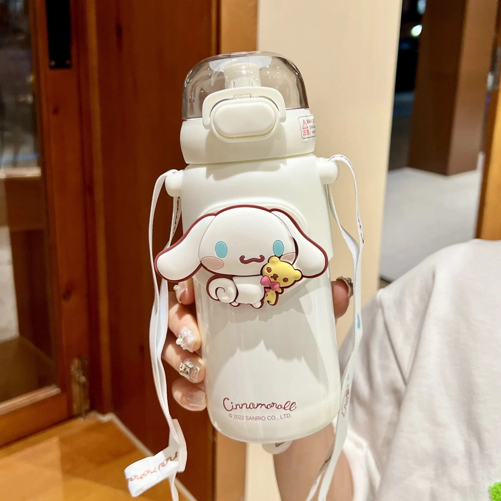 Girl Straw Kettle Crossbody Stainless Steel Kawaii 500ml Sanrio Kuromi ...