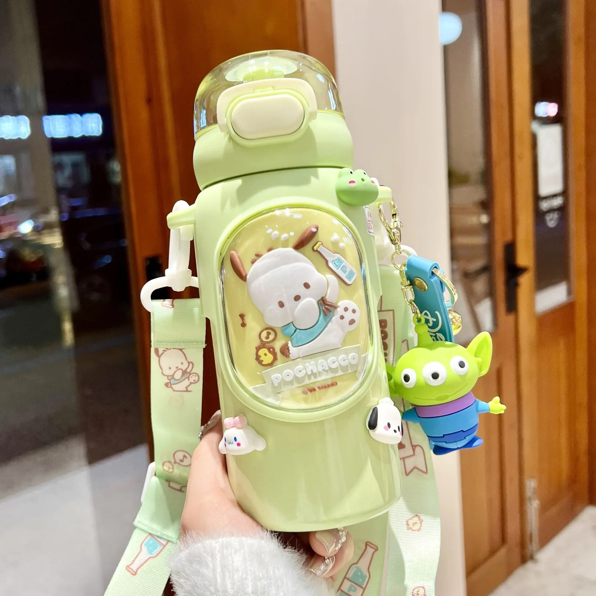 Girl Straw Kettle Crossbody Stainless Steel Kawaii 500ml Sanrio Kuromi ...