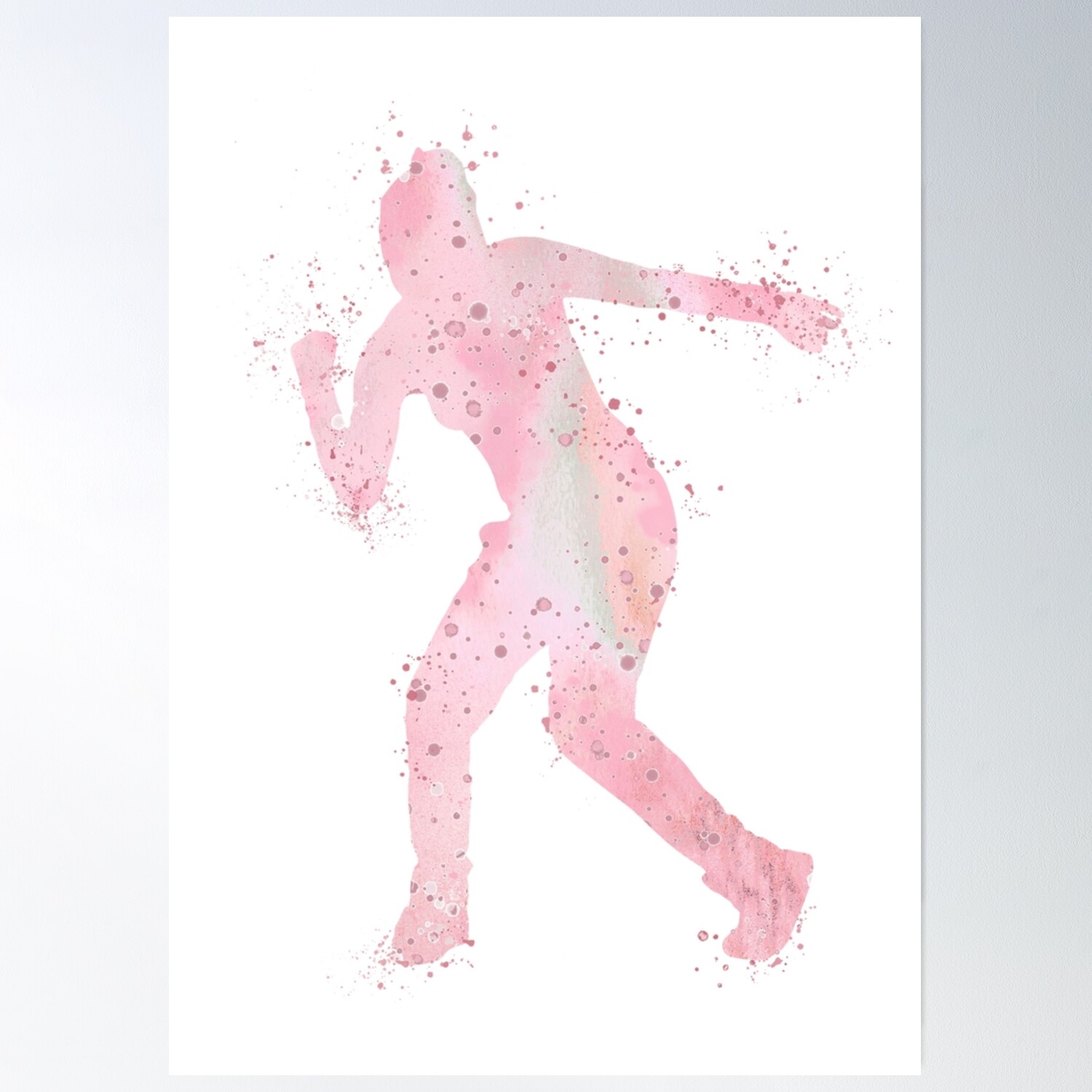 Girl Street Dancer Watercolor Silhouette Poster Wall Art, Modern Wall ...