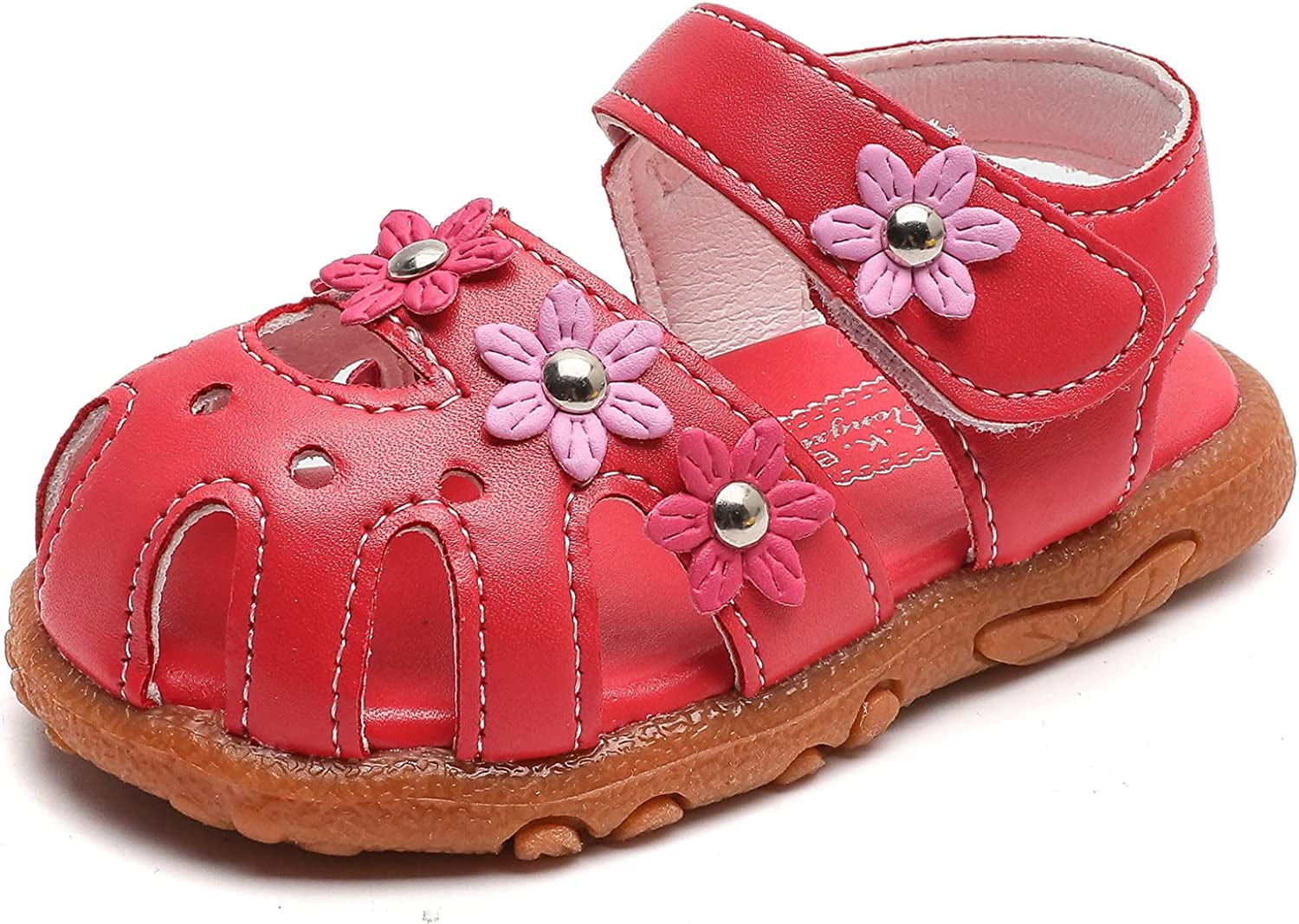 Girl Summer Cute Wrap Toe Toddler Soft Flower Flat Beach Sandal Shoes - Walmart.com