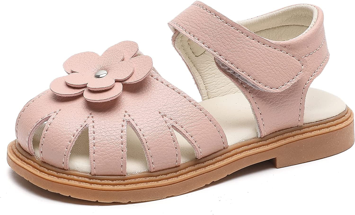 Girl Summer Cute Wrap Toe Toddler Soft Flower Flat Beach Sandal Shoes - Walmart.com