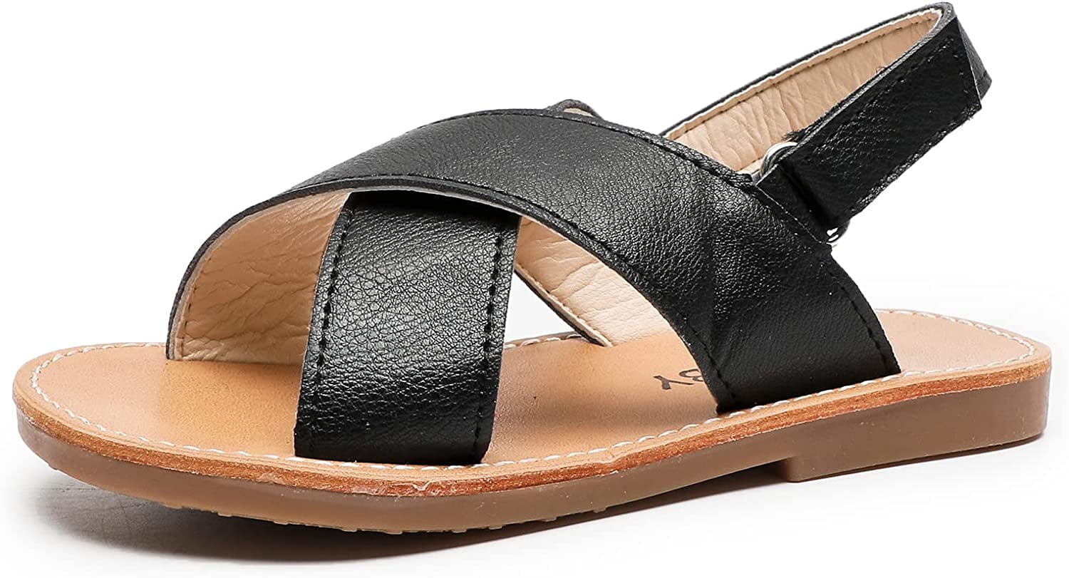 Girl Summer Cute Wrap Toe Toddler Soft Flower Flat Beach Sandal Shoes - Walmart.com