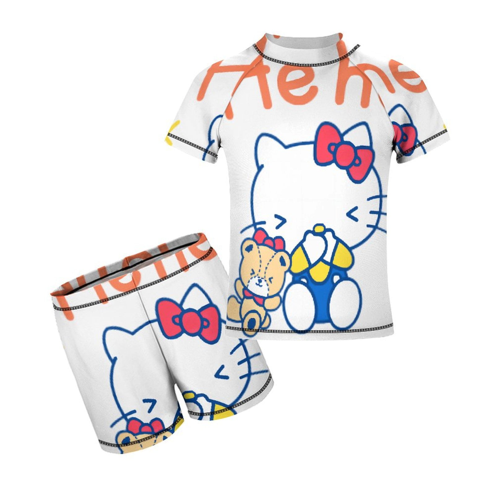 Girl Swimsuit Sets Hello Kitty Swimsuit Cute Beach Gift for Daughter 7 ...