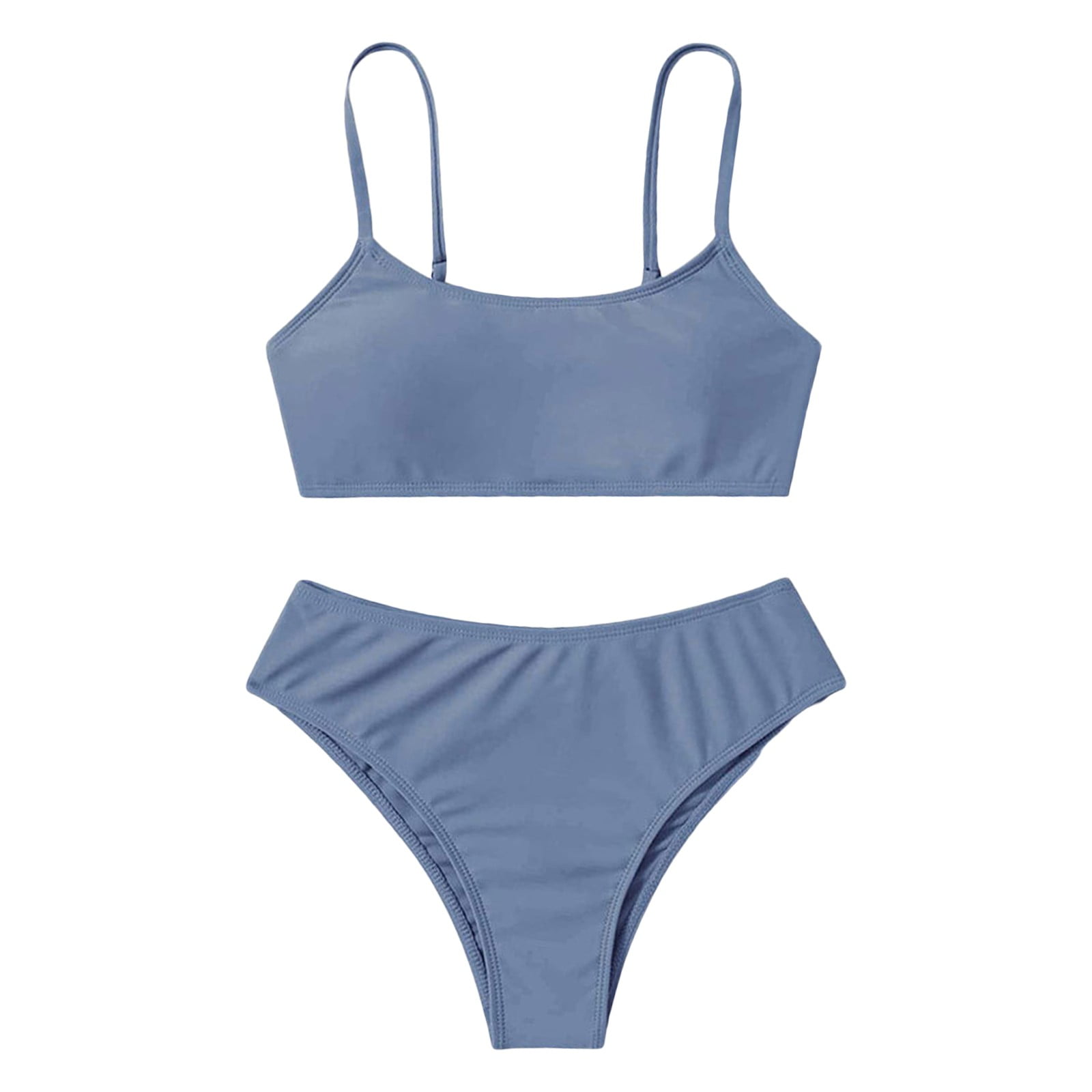 Girl Swimsuit Toddler Solid Spaghetti Strap Bikini Outfits 2 Pieces ...