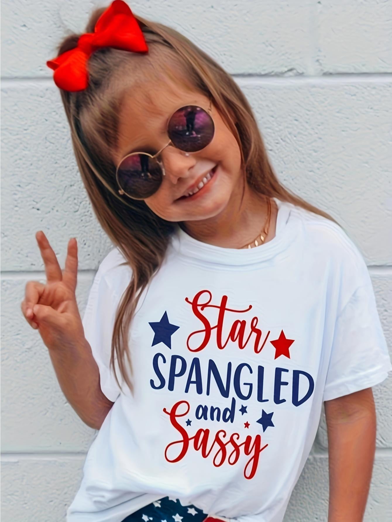 Only Girl T Shirt Fourth Of July Shirt Girl Patriotic T-Shirt Funny 4th ...