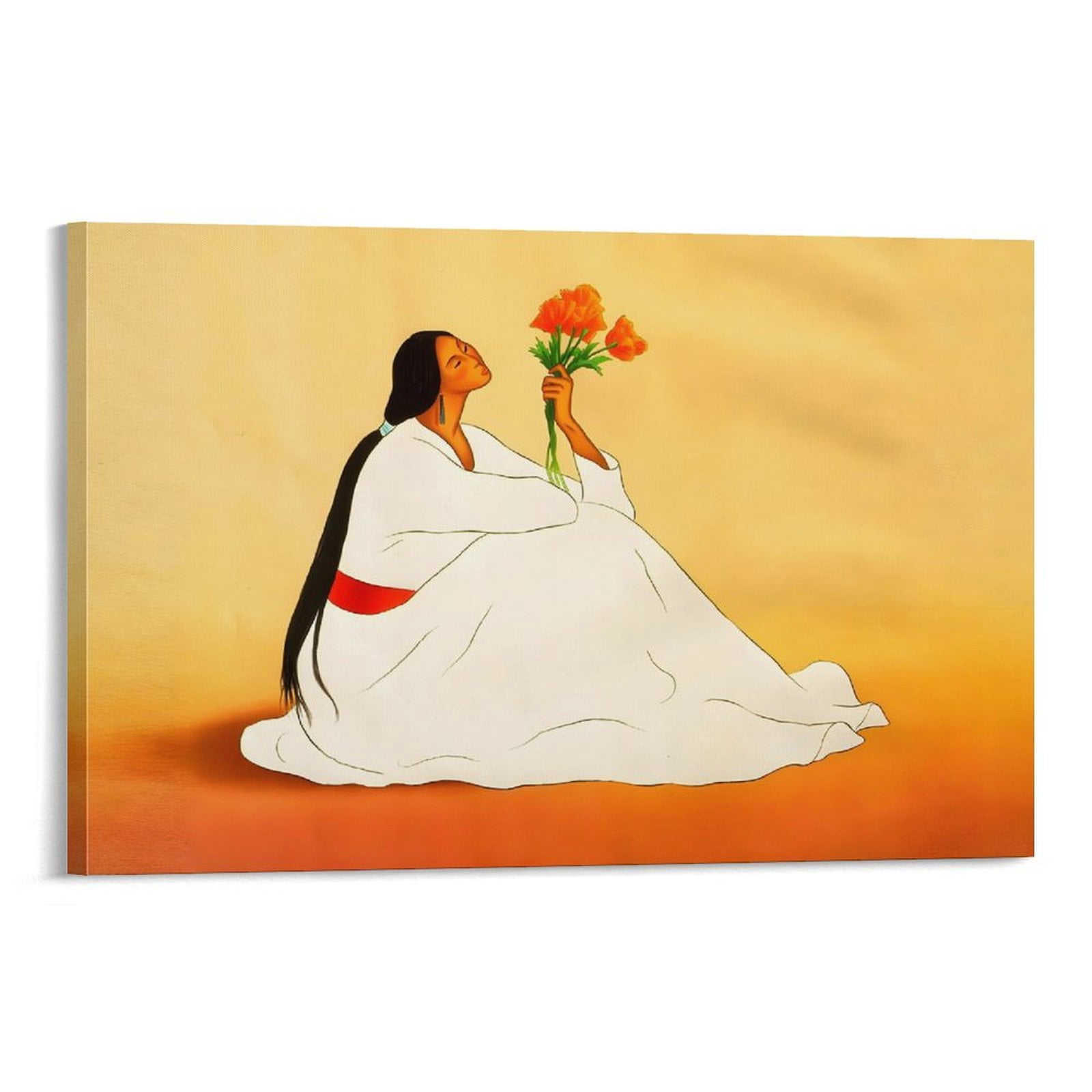 Girl in The Desert RC Gorman Paintings Poster Posters Wall Art Painting ...