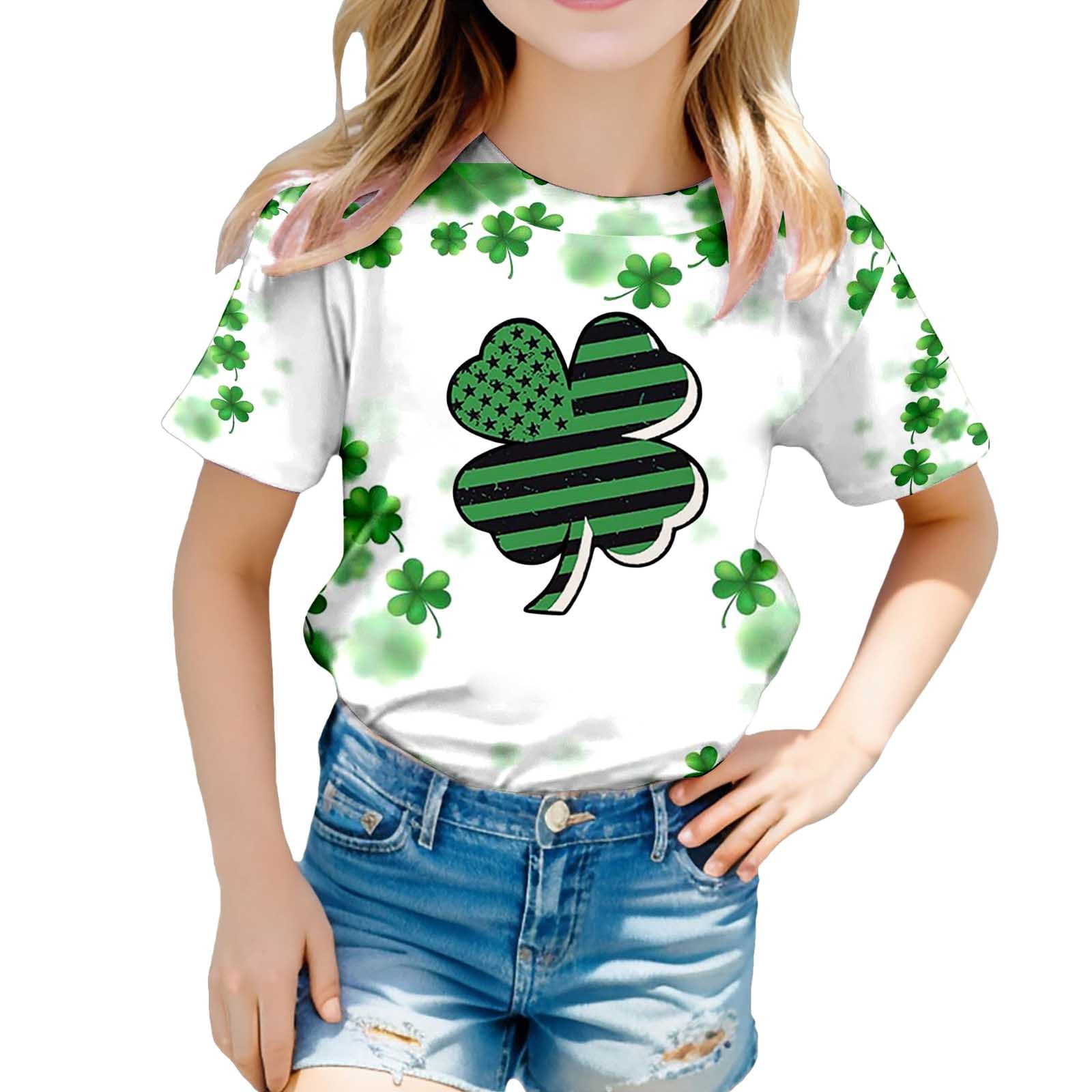 Girl Tops 4t St Patricks Day Short Sleeve Fashionable Funny Irish ...