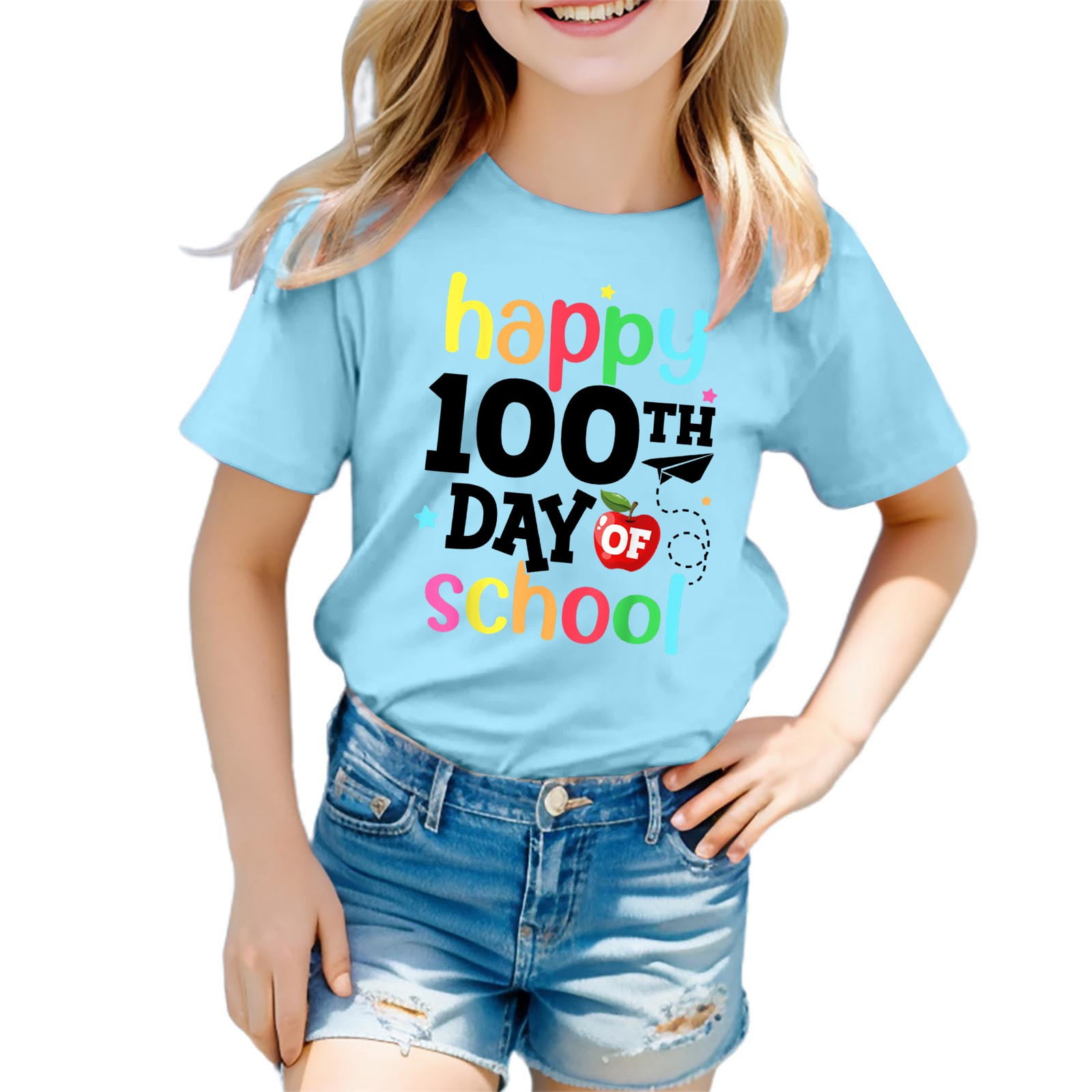 Girl Tops Size 12-14 Girls Red Shirts Crewneck Relaxed Fit Breathable ...