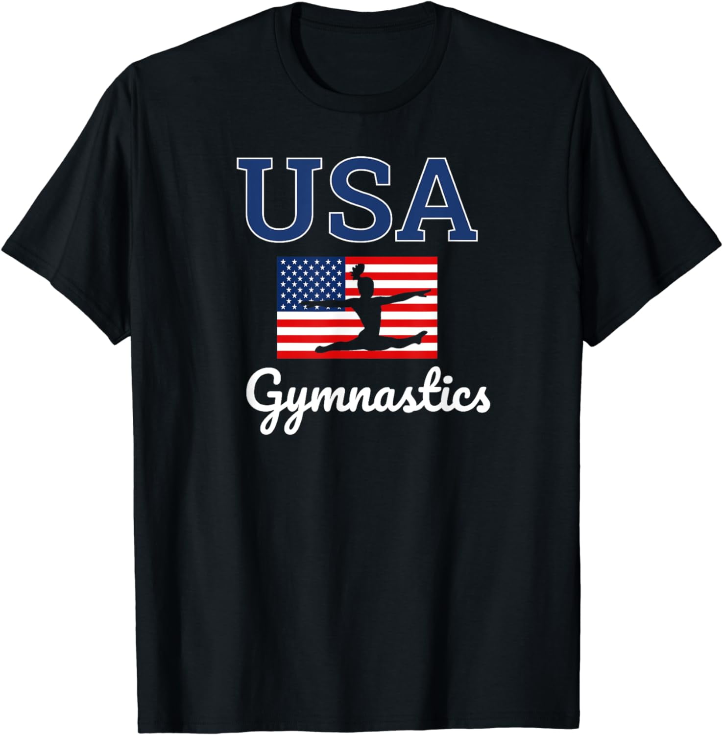 Girl Tumbling Team Gear Gymnast Gymnastics USA American Flag T-Shirt ...