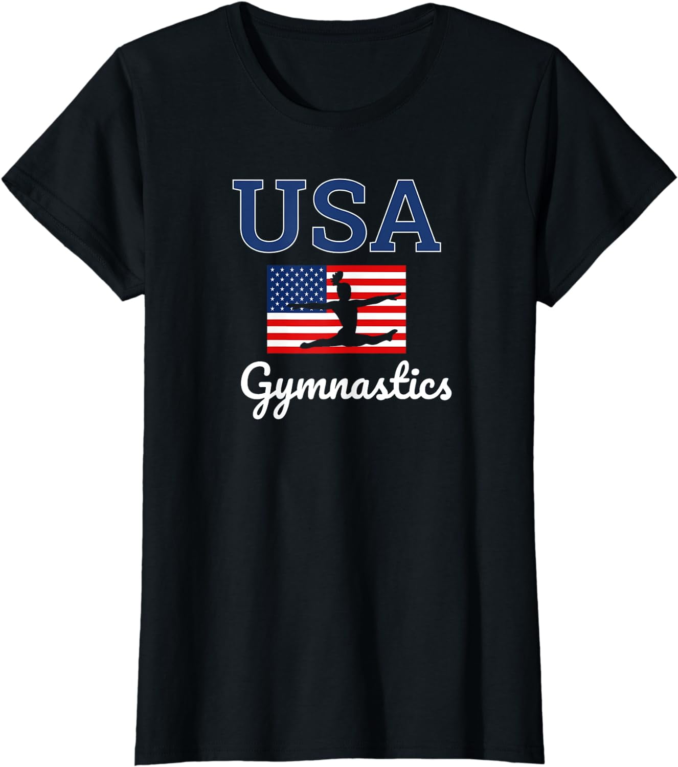 Girl Tumbling Team Gear Gymnast Gymnastics USA American Flag T-Shirt ...