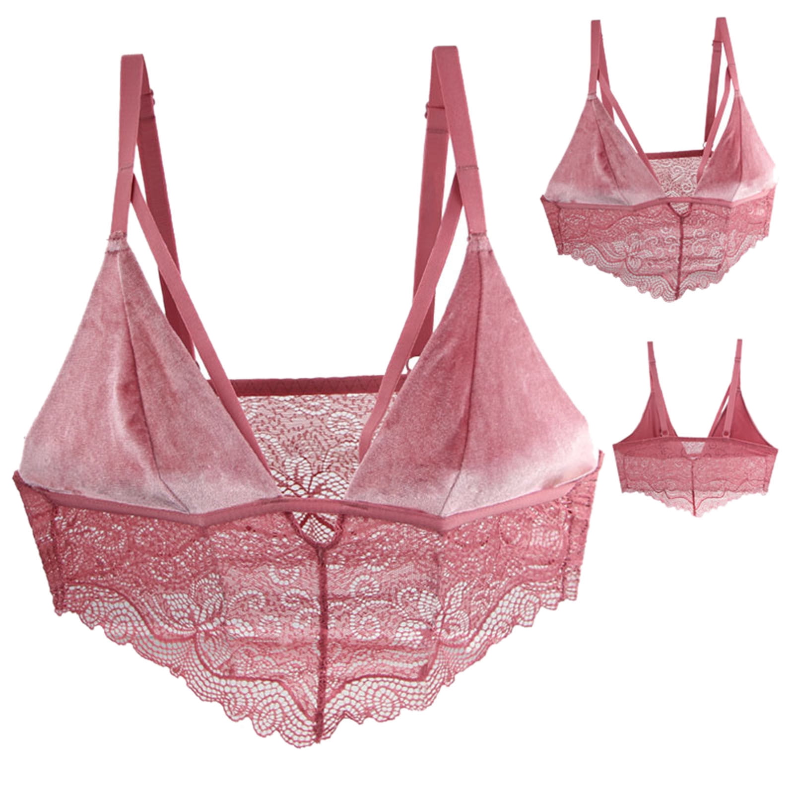 Girl Underwire Bra Velvet Vest Lace Sexy Lingerie Women Bra Low Sports ...