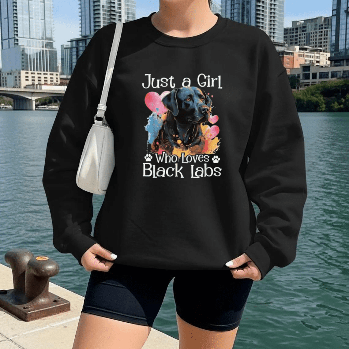 Girl Who Loves Black Labs Labrador Retriever Mom Cute Pet Sweatshirt ...