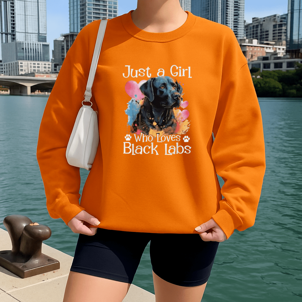 Girl Who Loves Black Labs Labrador Retriever Mom Cute Pet Sweatshirt ...
