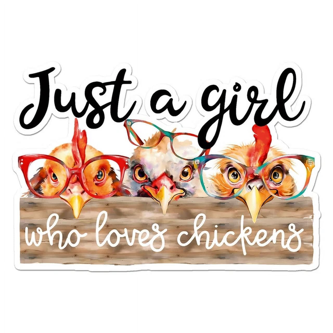 Girl Who Loves Chickens Sticker Phone Decal Water Bottle Stickers Car ...