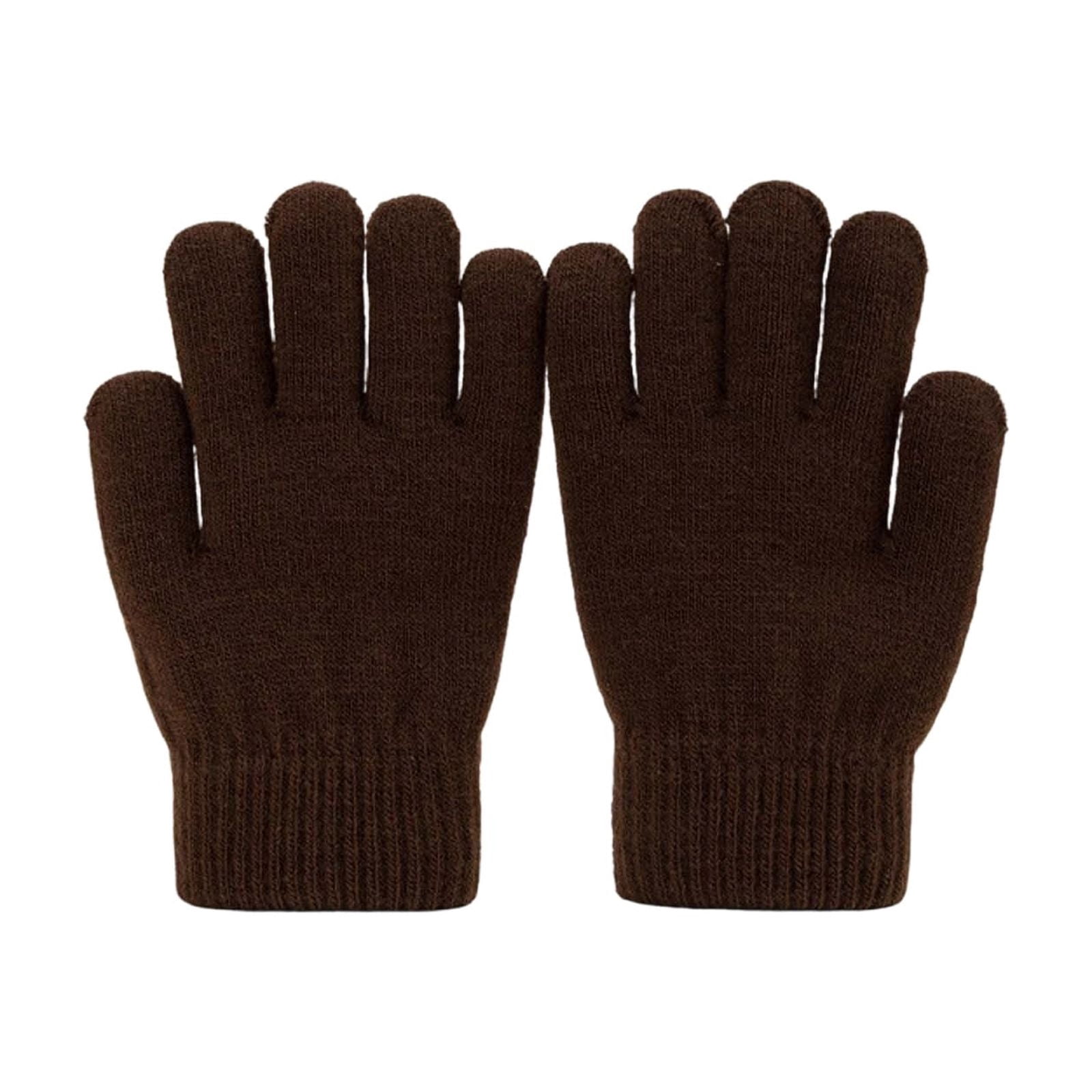 Girl Winter Gloves Warm Kids Lined Mittens Boys Knit Gloves for Ages 4 ...