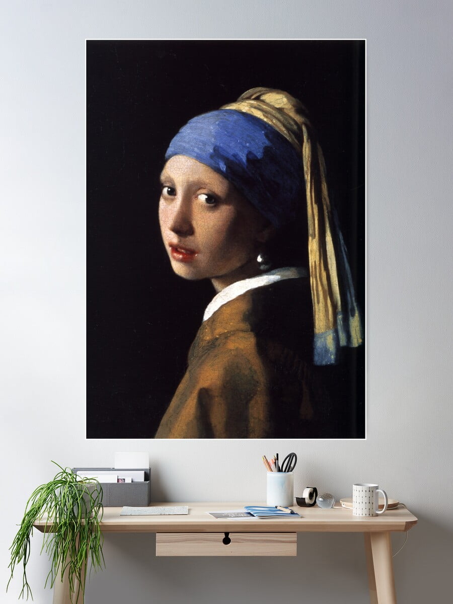 Girl With The Pearl Earring By Johannes Vermeer Poster Wall Art, Modern ...