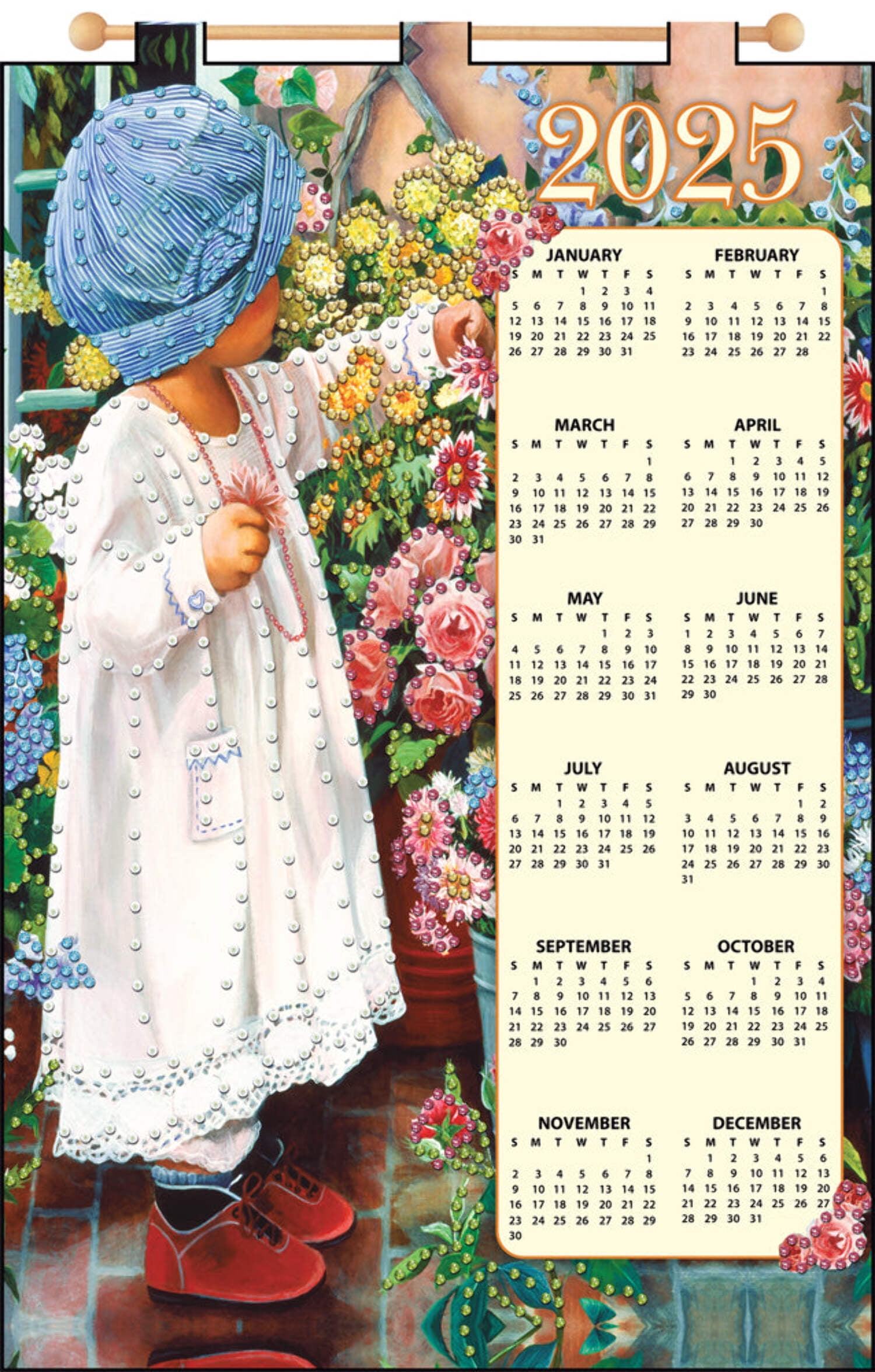 Girl in Garden 2025 Felt Sequin Calendar - Walmart.com