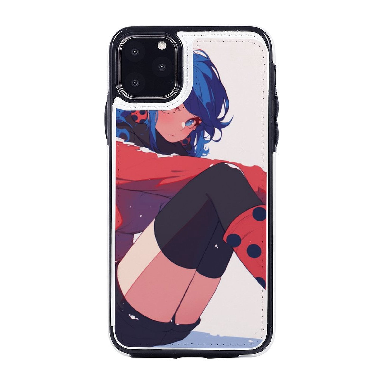 Girl in Ladybug Boots Leather Wallet Case for iPhone 16 15 14 13 12 11 ...