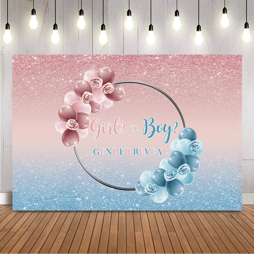 Girl or Boy Gender Reveal Backdrop Pink and Blue Baby Shower Party ...