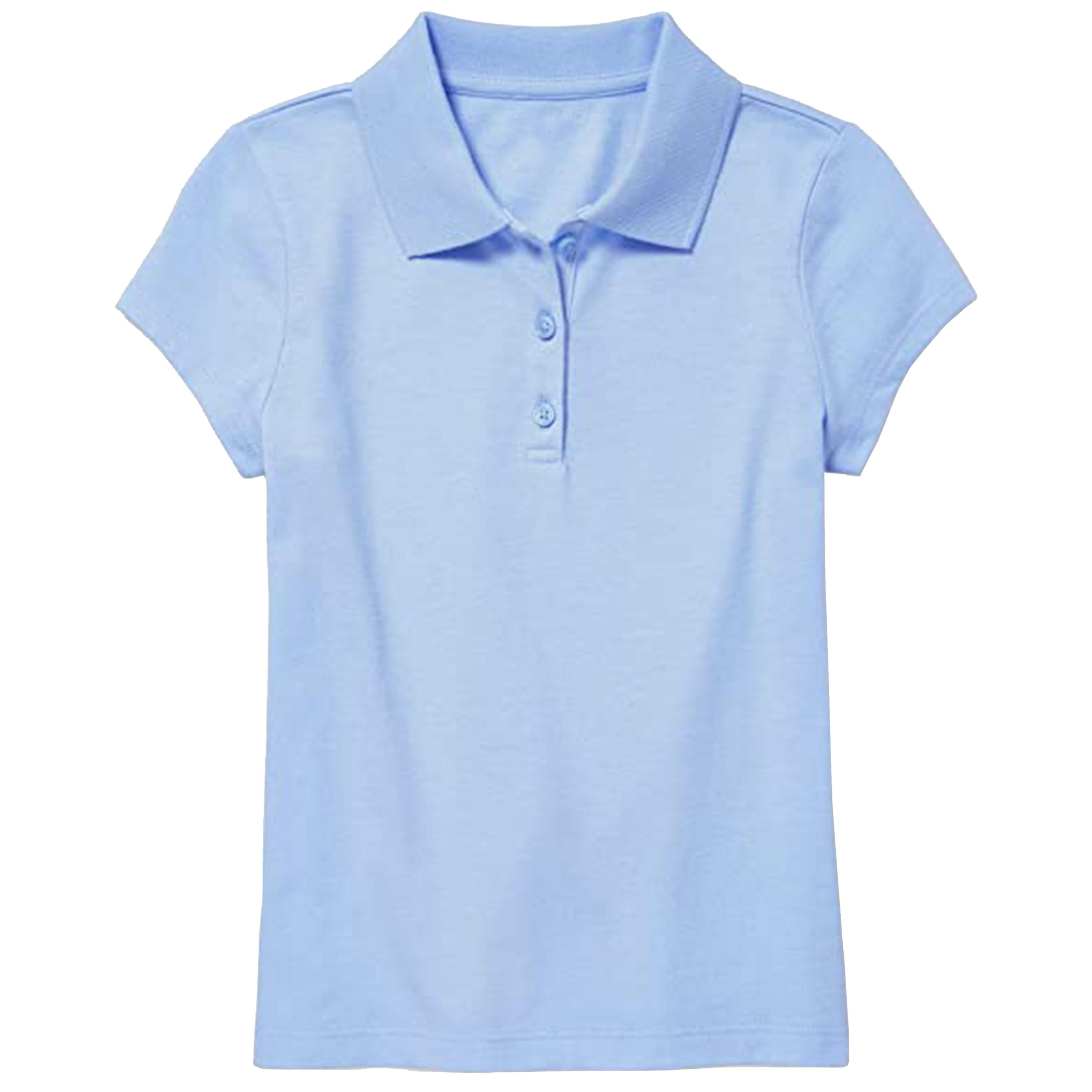 Girl's 3-Button Short Sleeve Stretch Pique Polo Shirts School Uniform ...