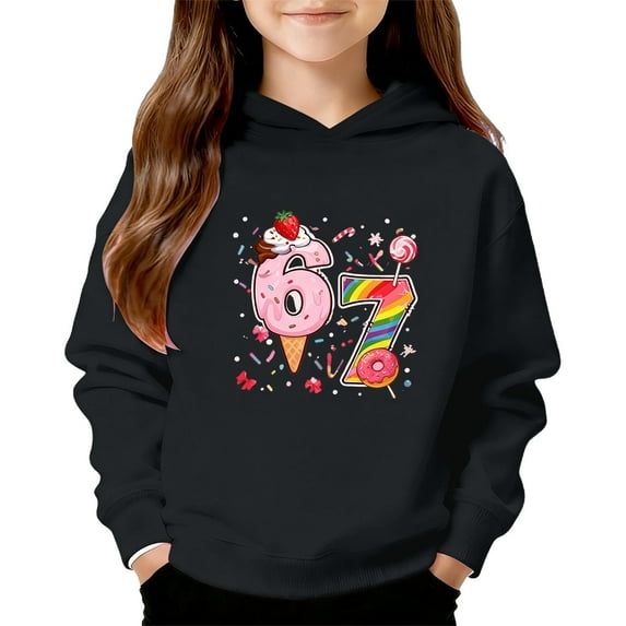 Girl's 67 Hoodies 6 7 Sweatshirts Crew Neck Long Sleeve Pullovers ...