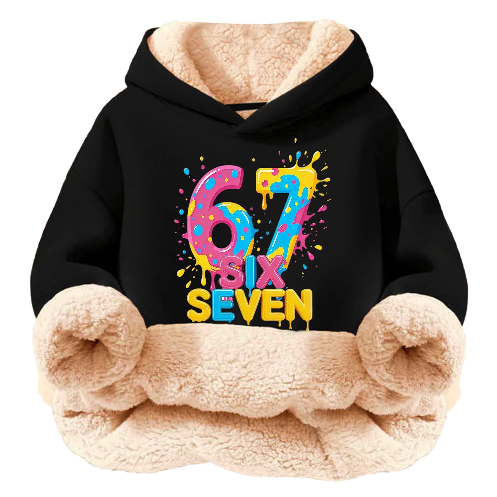 Girl's 67 Hoodies Sweatshirt Crew Neck Long Sleeve Pullovers Graphic ...