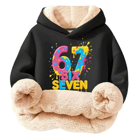 Girl's 67 Hoodies Sweatshirt Crew Neck Long Sleeve Pullovers Graphic ...