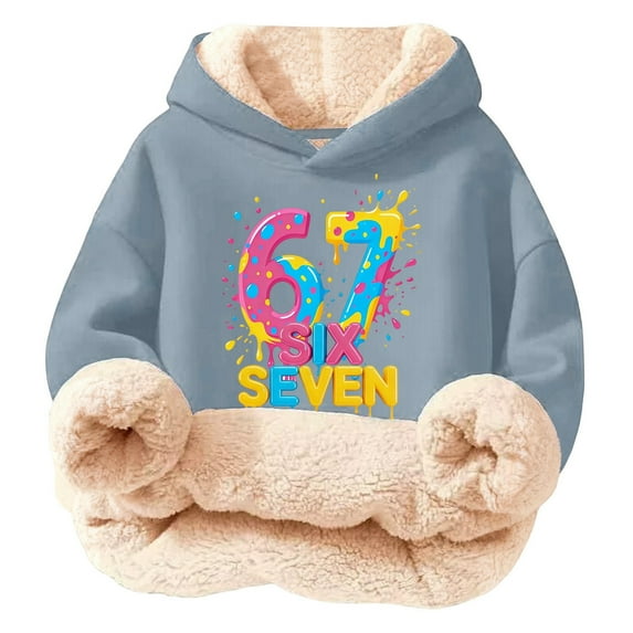 Girl's 67 Hoodies Sweatshirt Crew Neck Long Sleeve Pullovers Graphic ...
