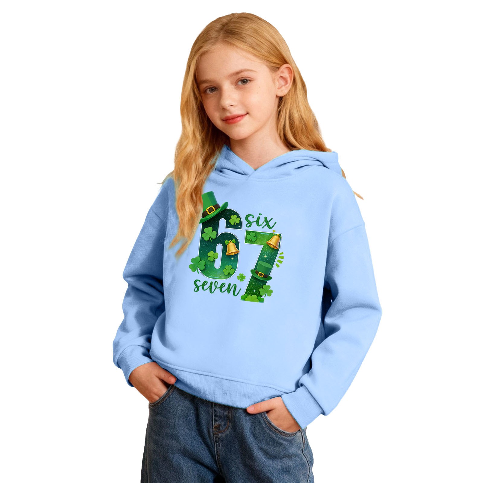 Girl's 67 Meme Hoodie Loose Preppy Lightweight 6 7 Meme Pullover 100 ...