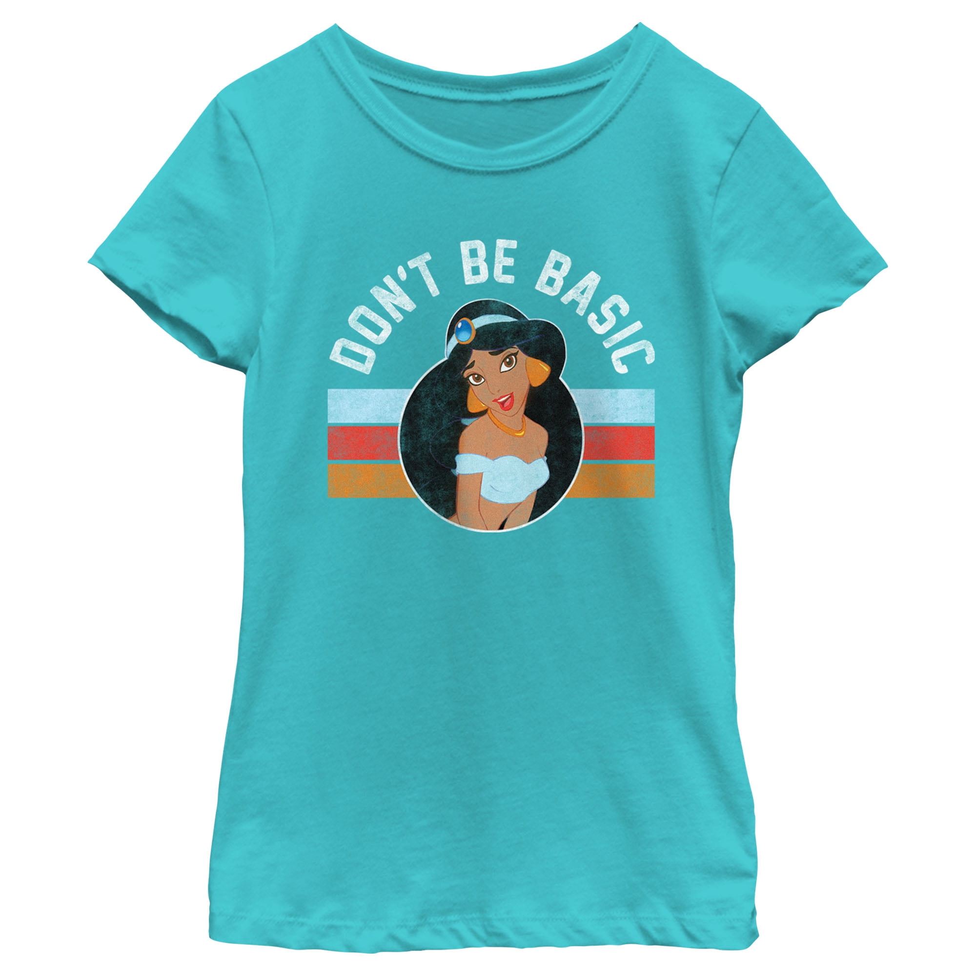Girl's Aladdin Jasmine Don't Be Basic Graphic Tee Tahiti Blue Small ...