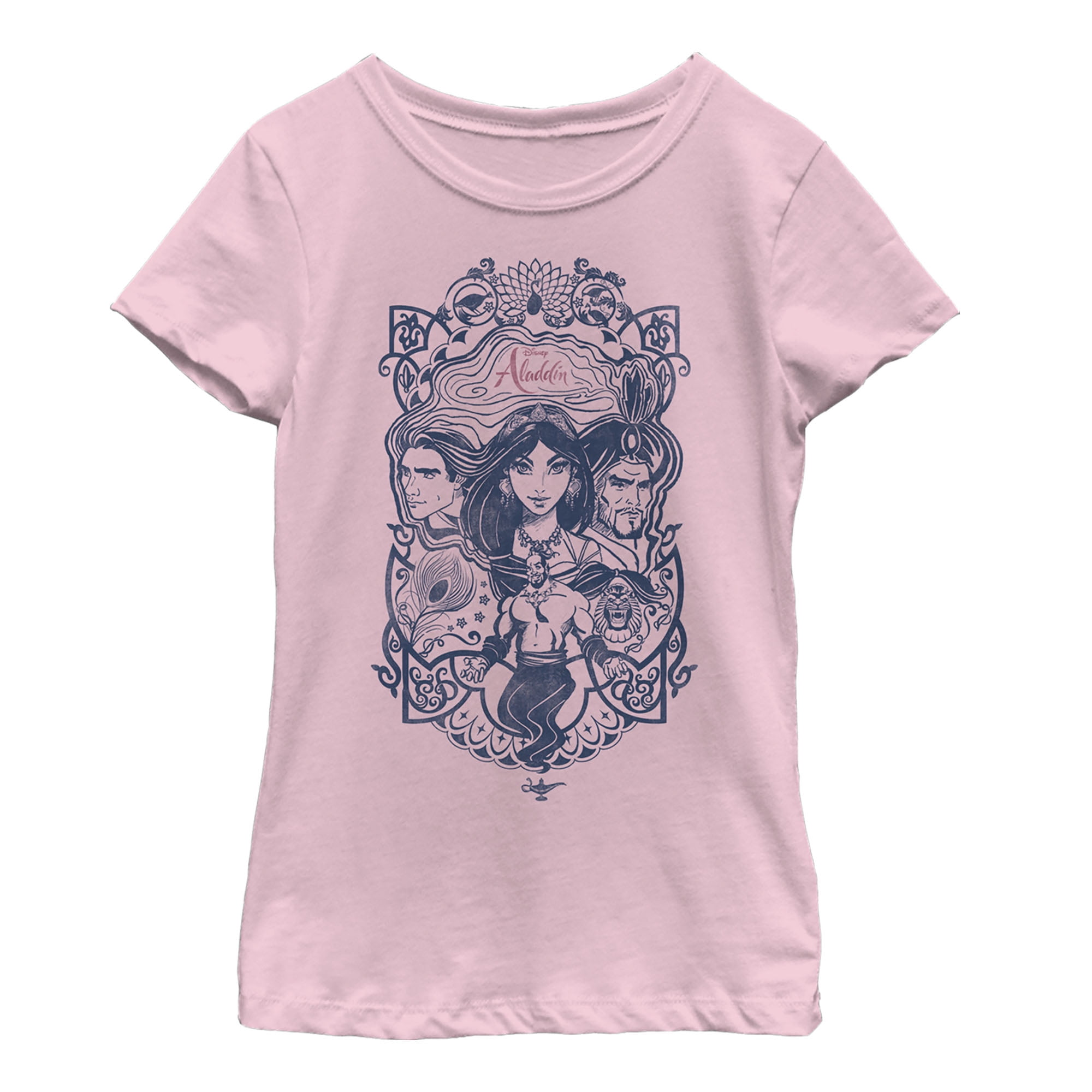 Girl's Aladdin Vintage Character Frame Graphic Tee Light Pink X Small ...