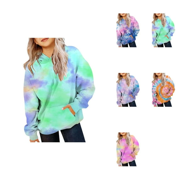 Girl's Autumn And Winter Print Round Neck Long Sleeved Pocket Sports ...