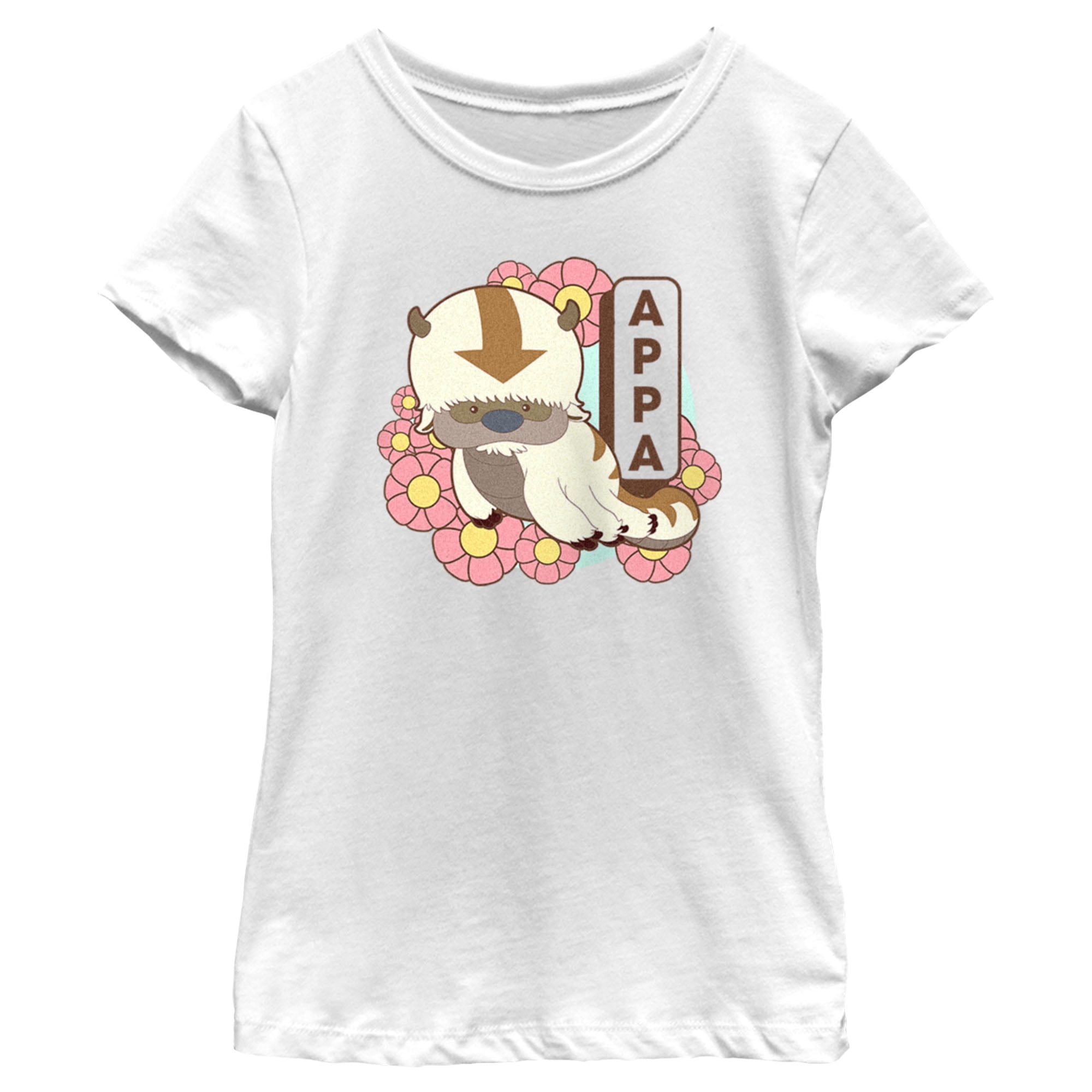 Girl's Avatar: The Last Airbender Floral Cute Appa Graphic Tee White X ...