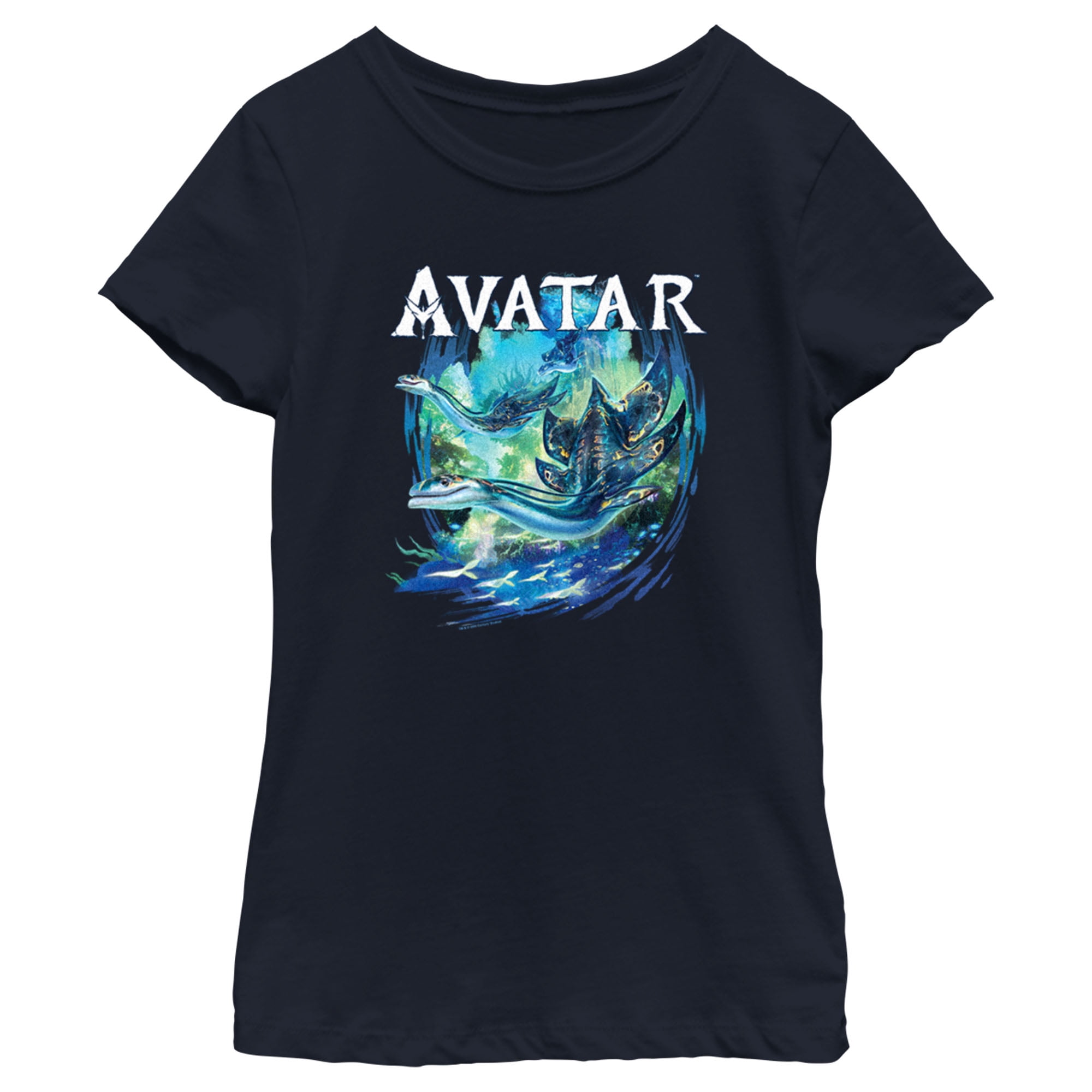 Girl's Avatar: The Way of Water Ilu Logo Graphic Tee Navy Blue Small ...