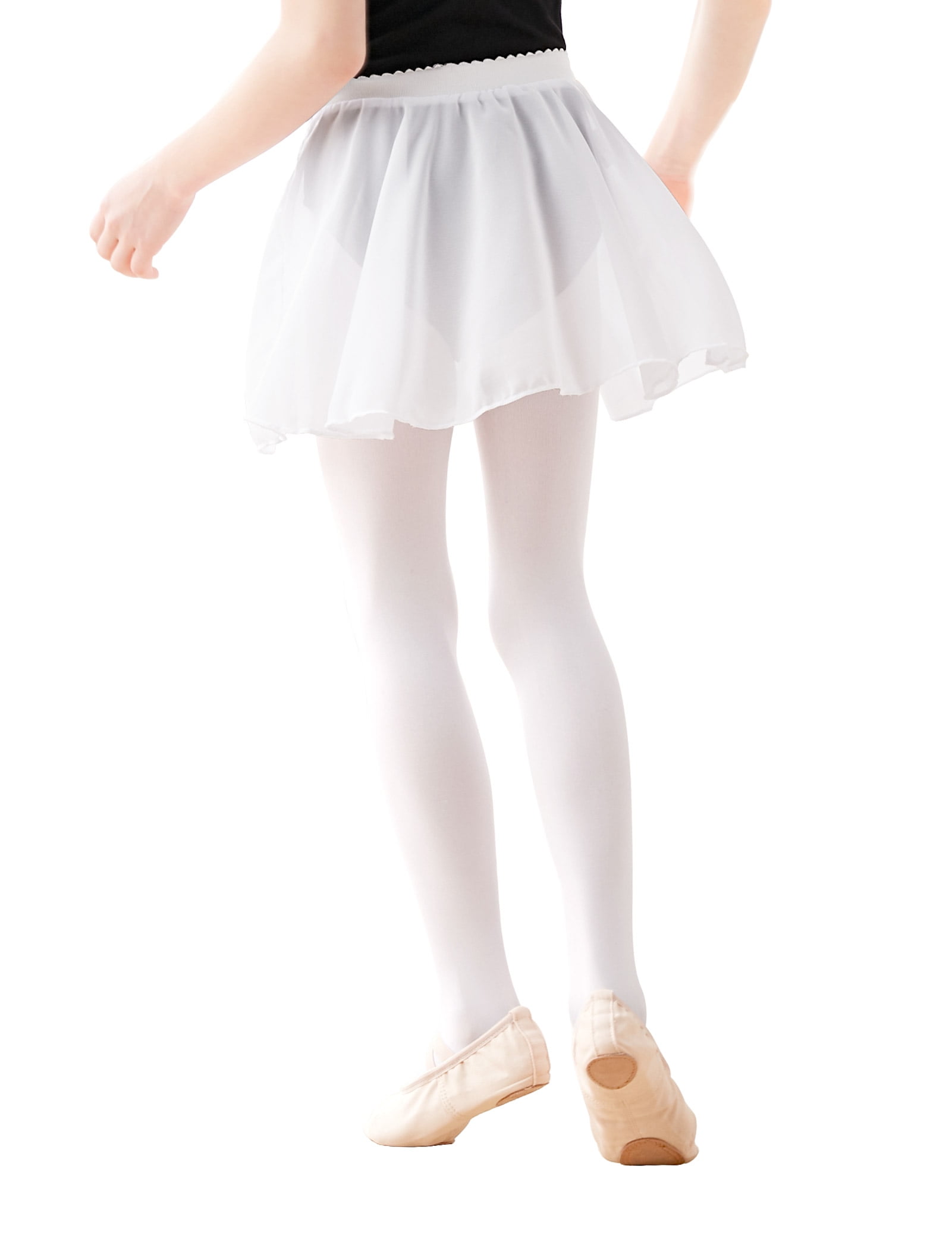 Girl's Ballet Skirt Chiffon Short Semi Sheer Dance Skirts with Elastic ...