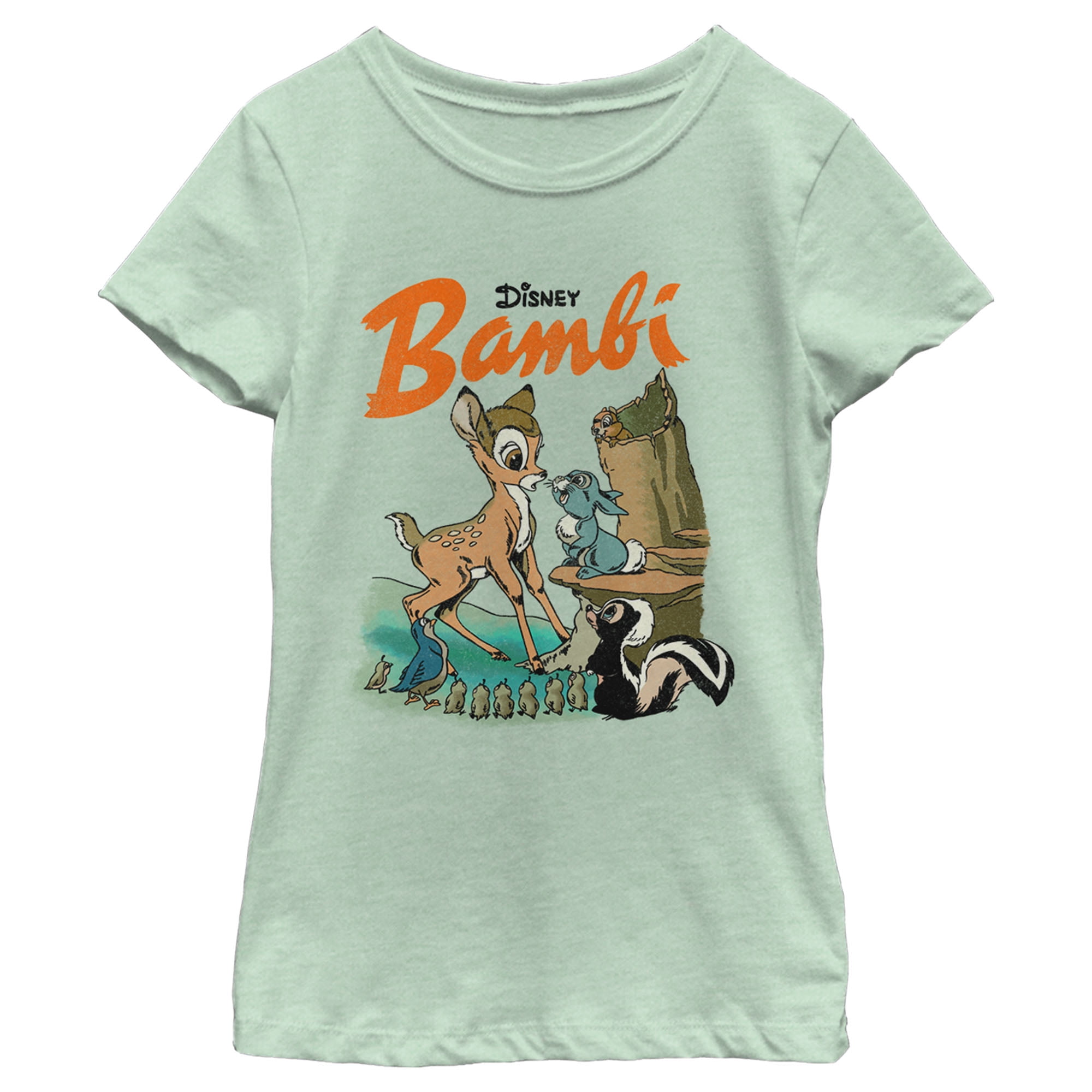 Girl's Bambi Retro Poster Graphic Tee Mint Small - Walmart.com
