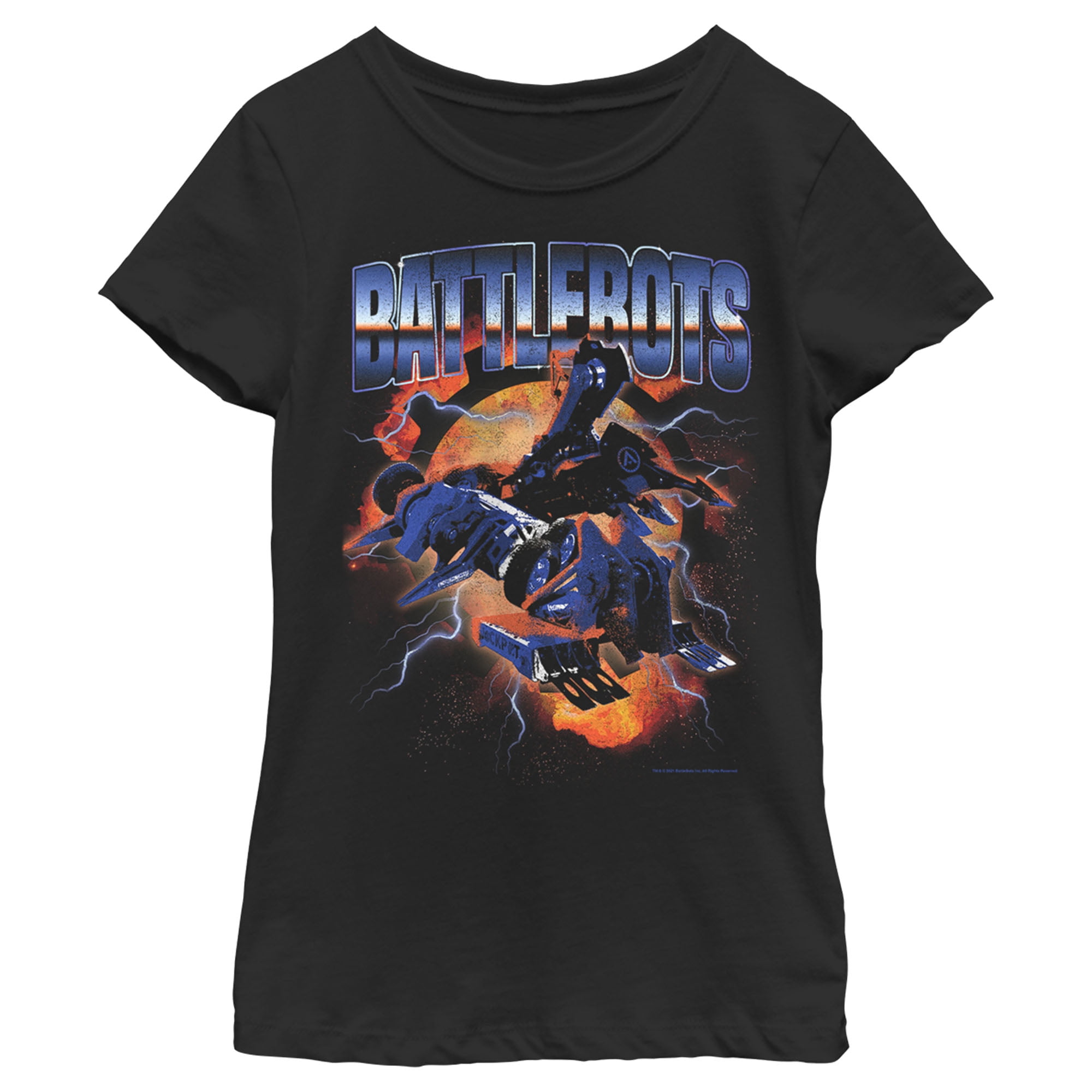 Girl's Battlebots JackPot, SawBlaze, and Lock-Jaw Graphic Tee Black ...