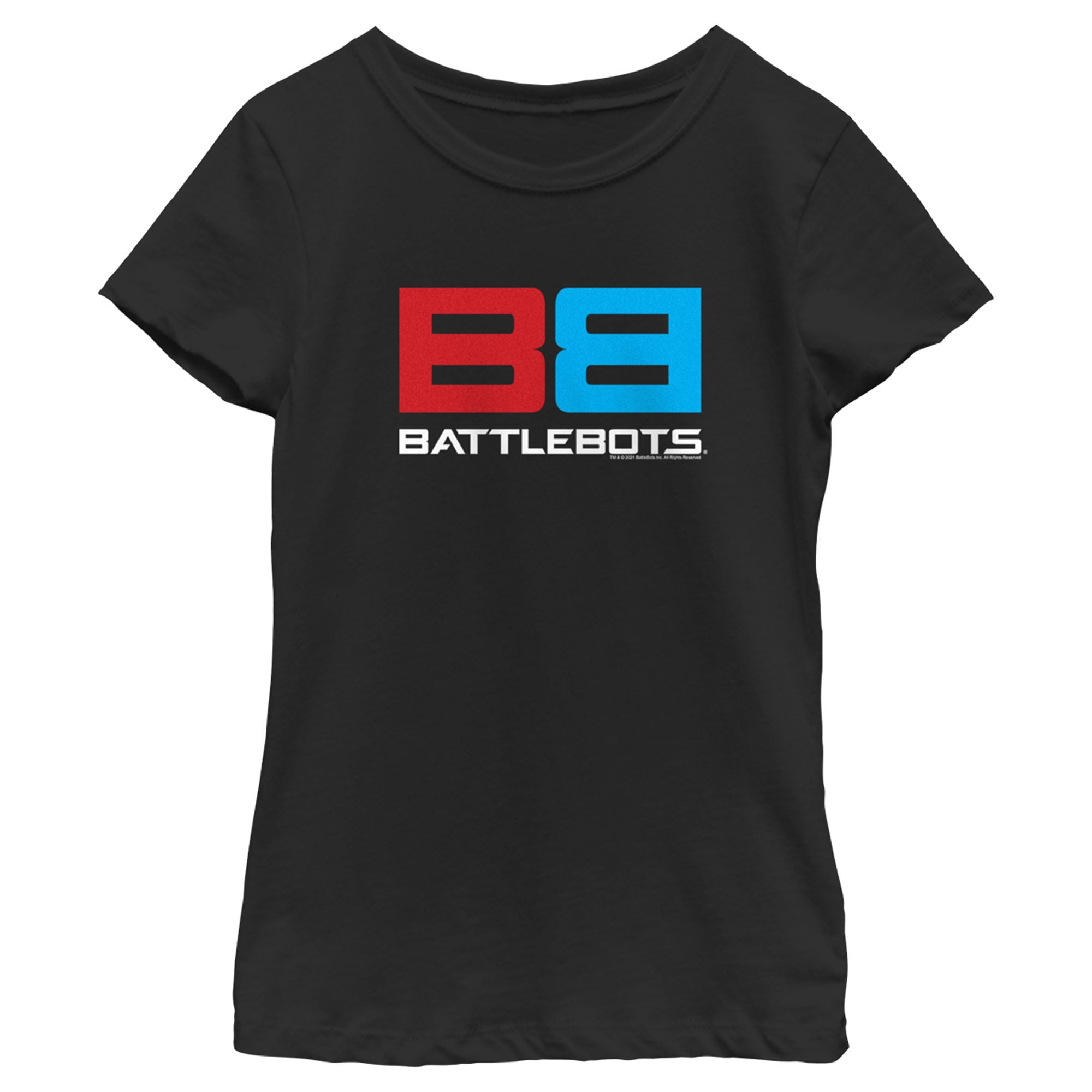 Girl's Battlebots Red and Blue Logo Graphic Tee Black Medium - Walmart.com