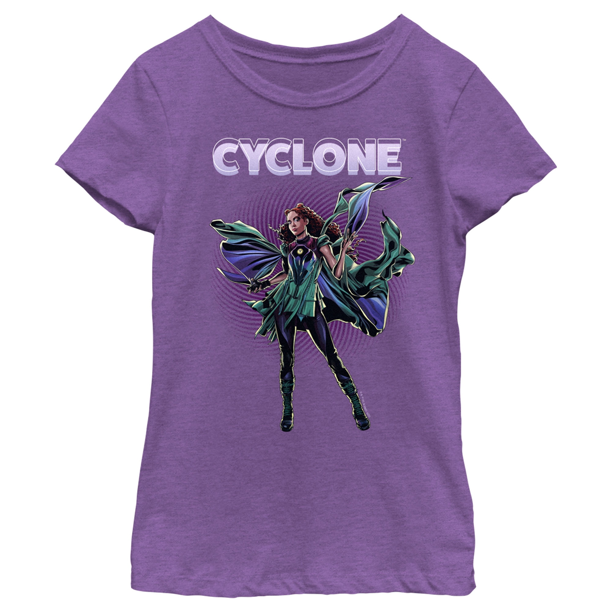 Girl's Black Adam Super Hero Cyclone Graphic Tee Purple Berry Medium ...
